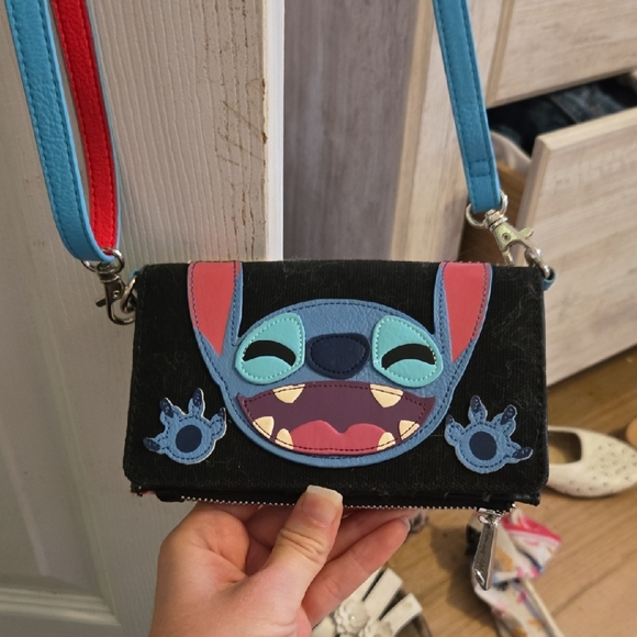 Loungefly | Bags | Loungefly Stitch Black And Blue Crossbody Bag | Poshmark